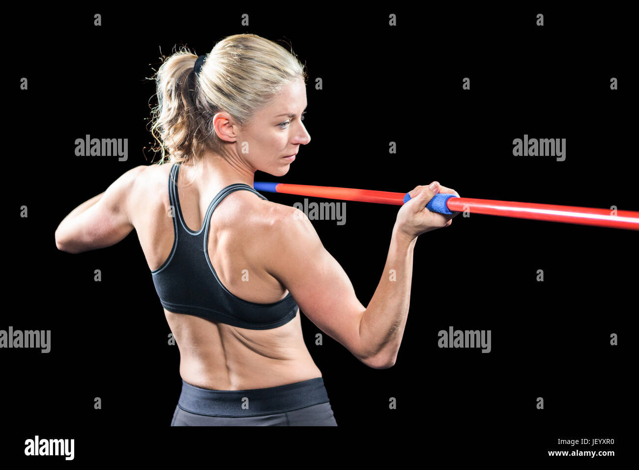 Athlete preparing to throw javelin Stock Photo - Alamy