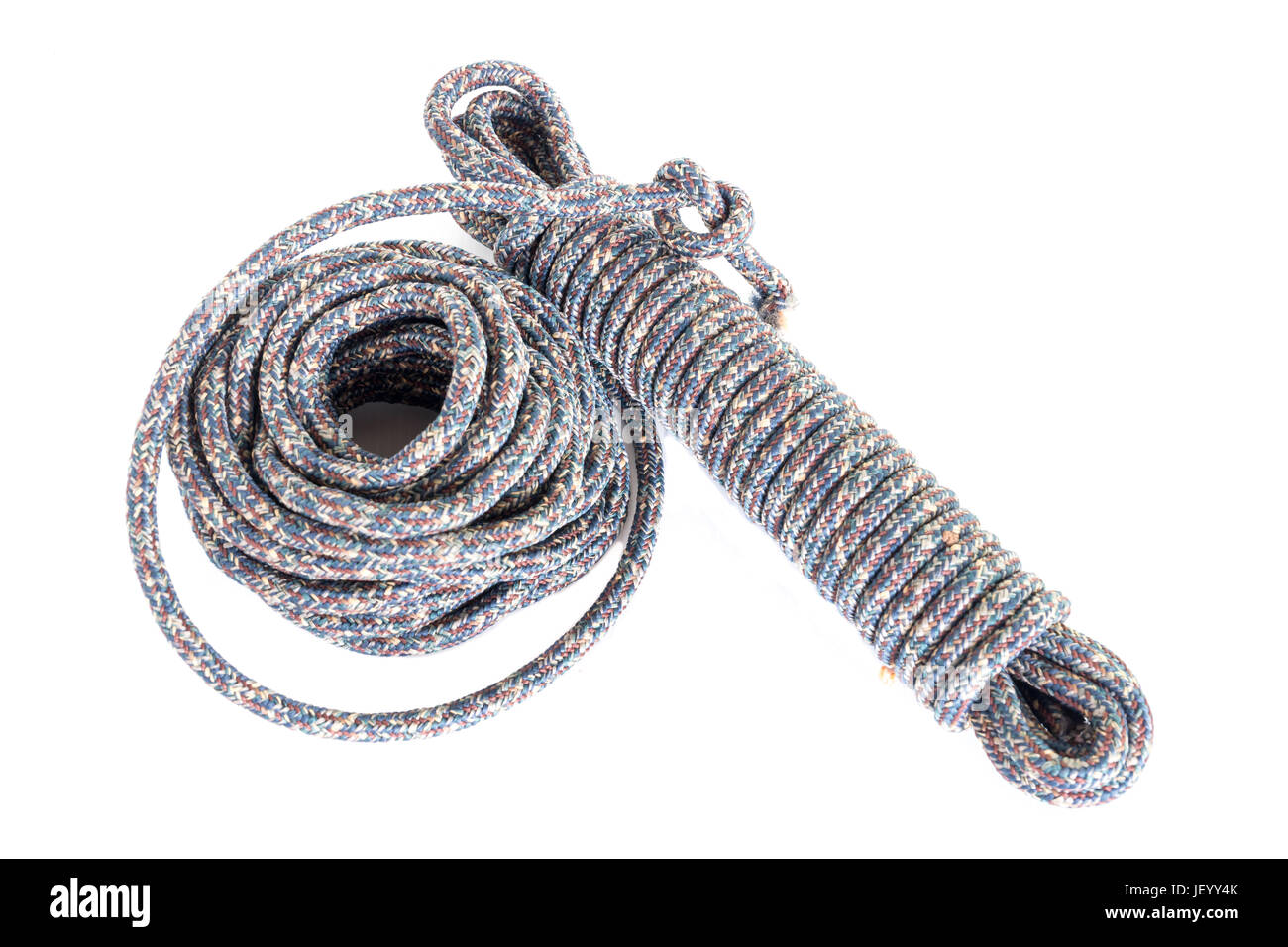Twisted thick rope on white Stock Photo - Alamy