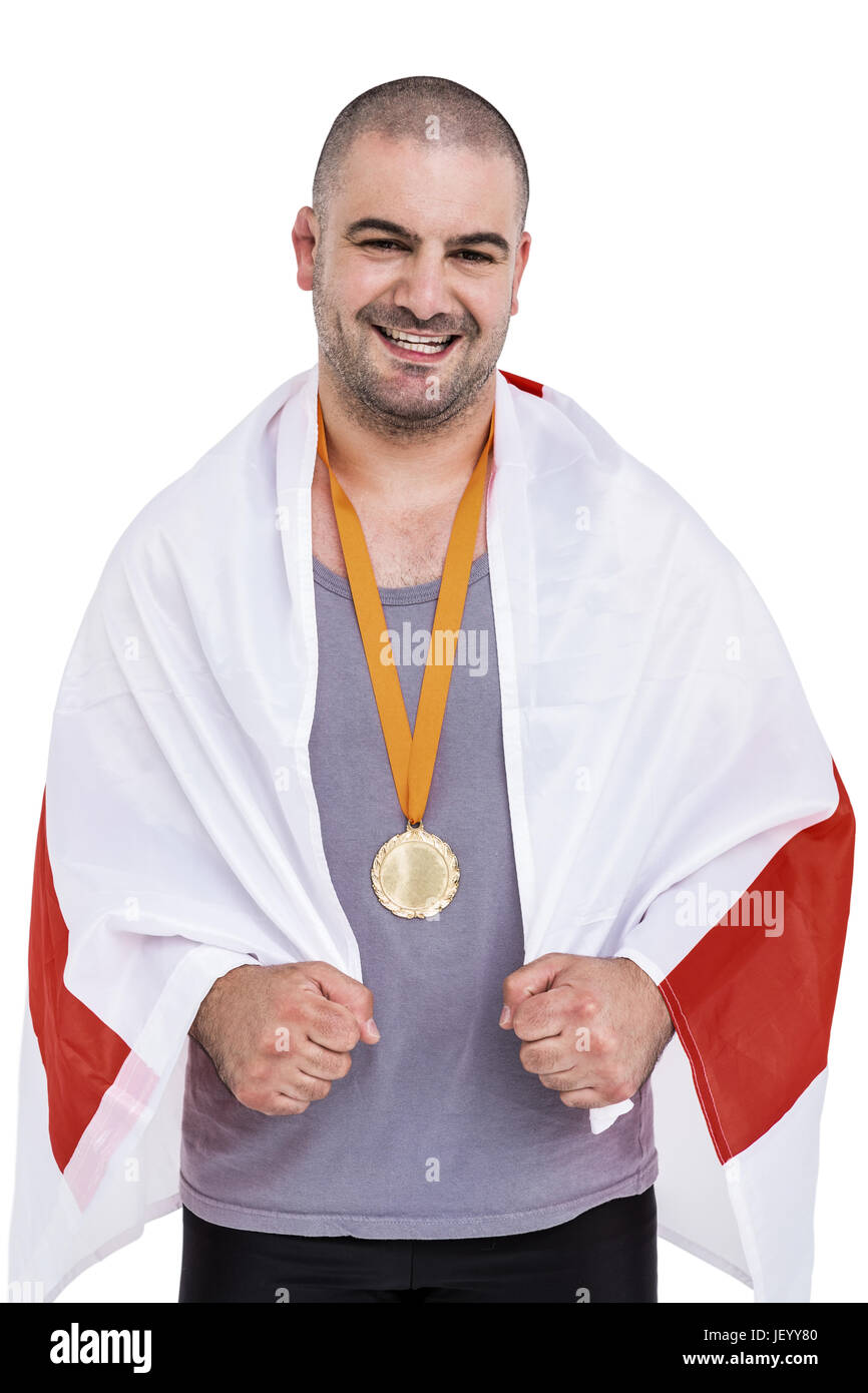 Athlete with olympic gold medal Stock Photo - Alamy