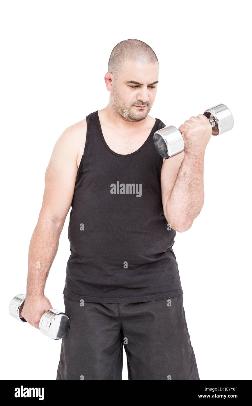 Bodybuilder lifting dumbbells hi-res stock photography and images - Alamy