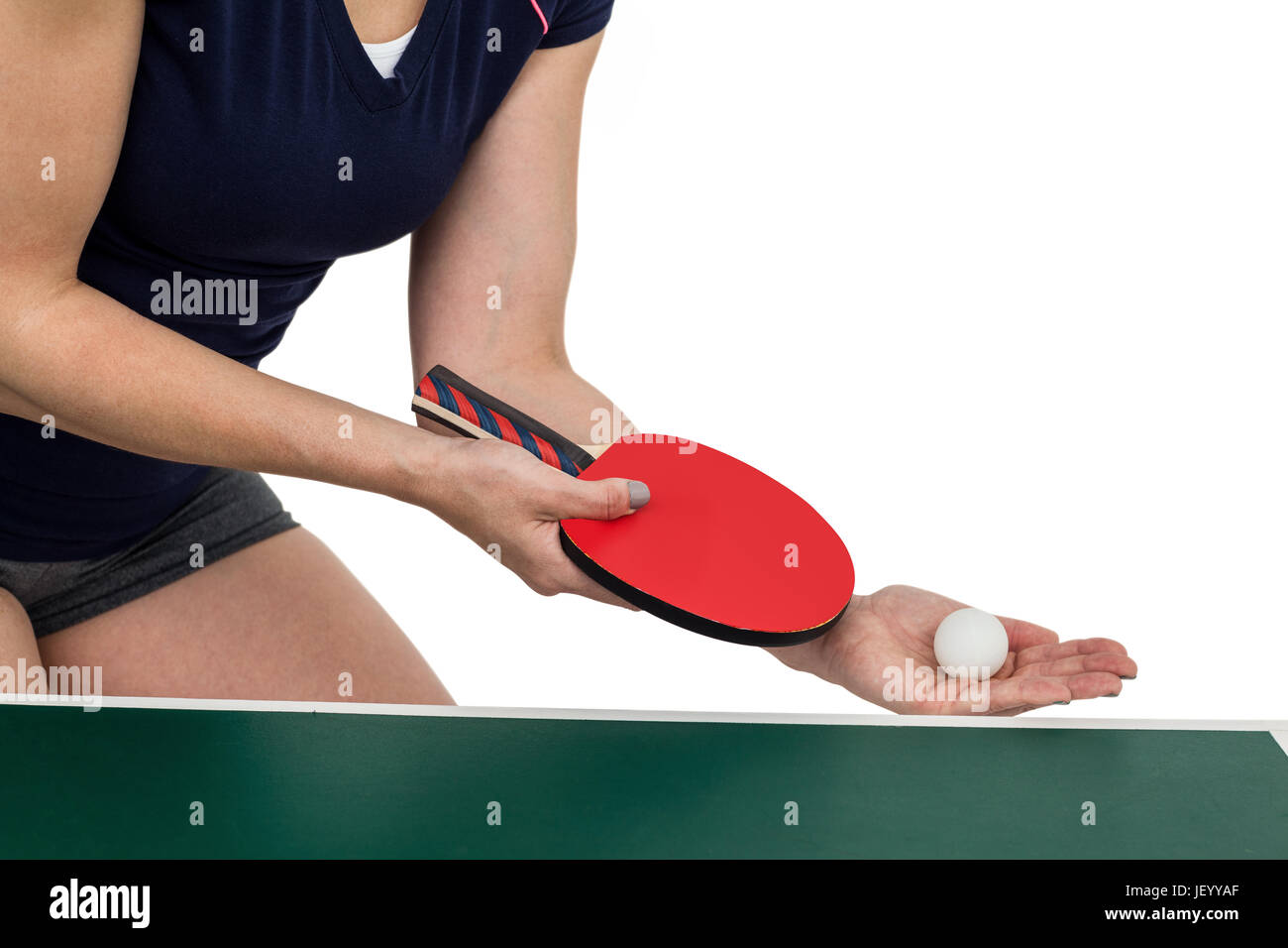 Female athlete playing table tennis Stock Photo - Alamy