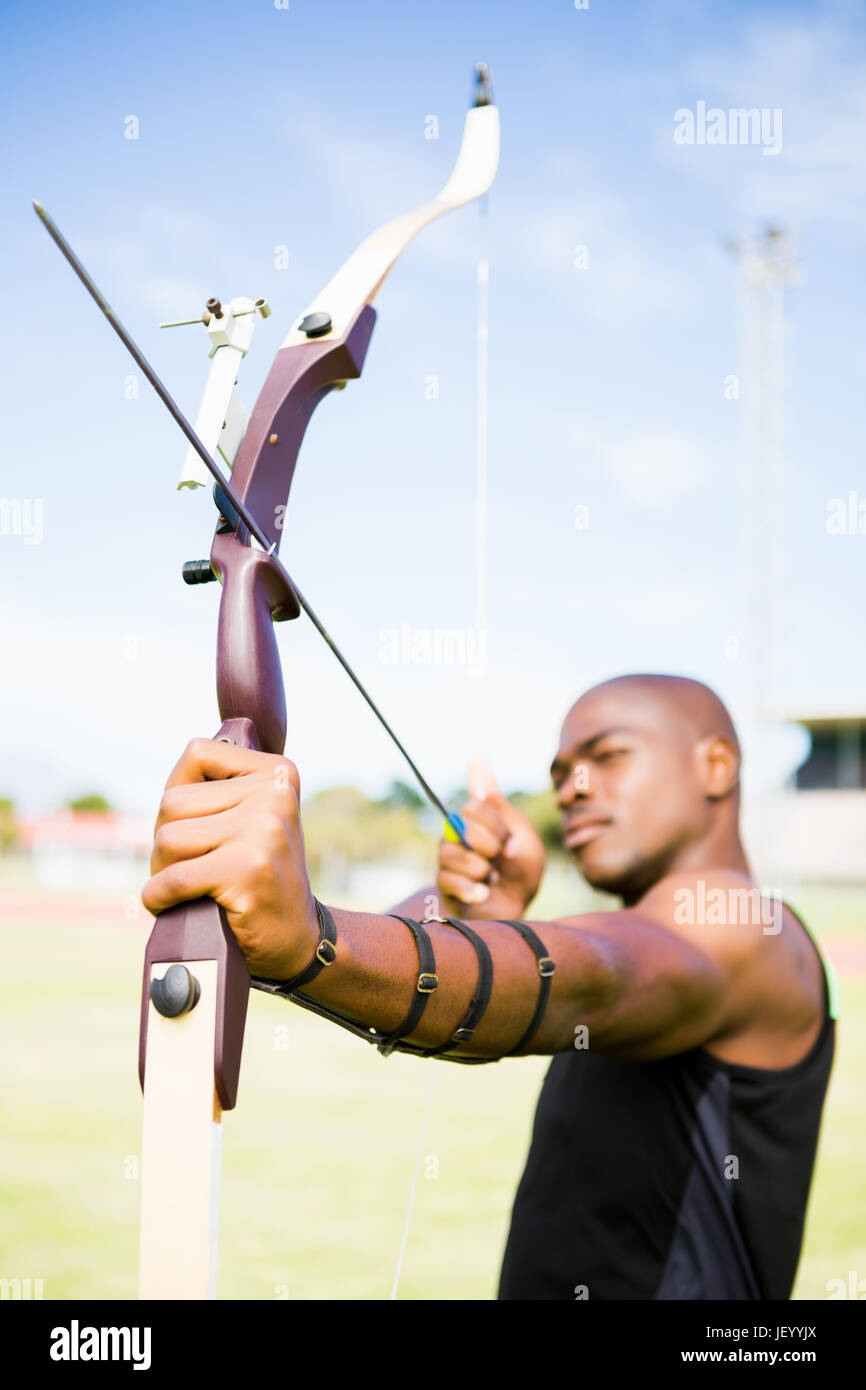 Athlete practicing archery Stock Photo - Alamy