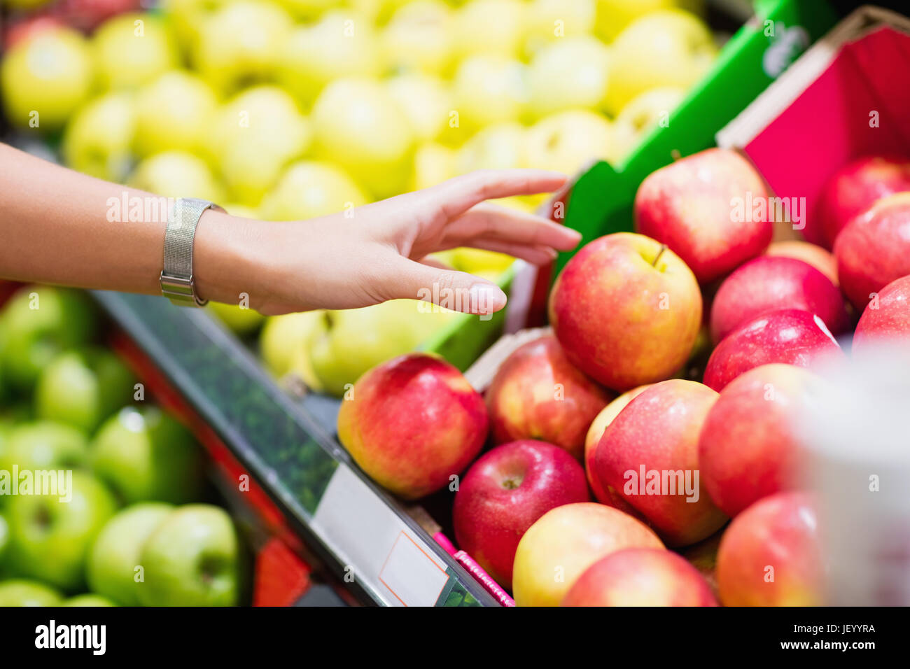 Close up view of fruits shelf Stock Photo - Alamy