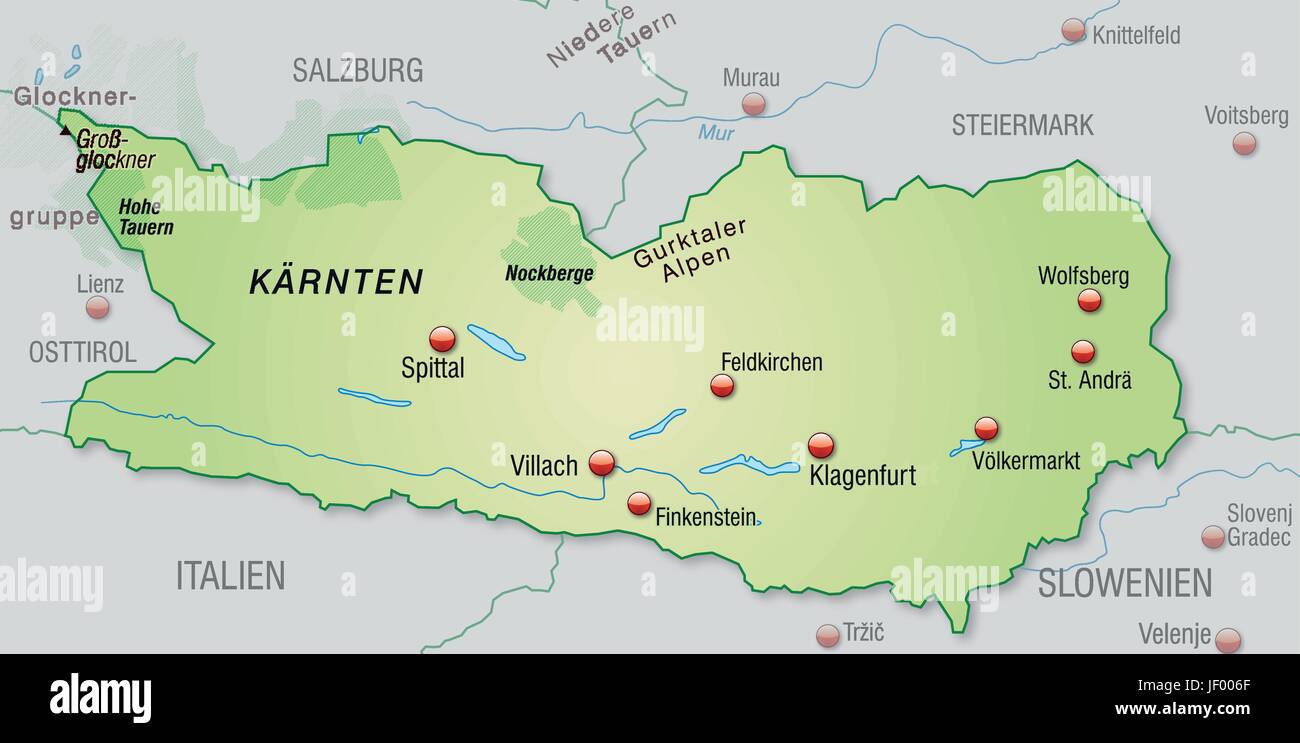 Carinthia map vector hi-res stock photography and images - Alamy