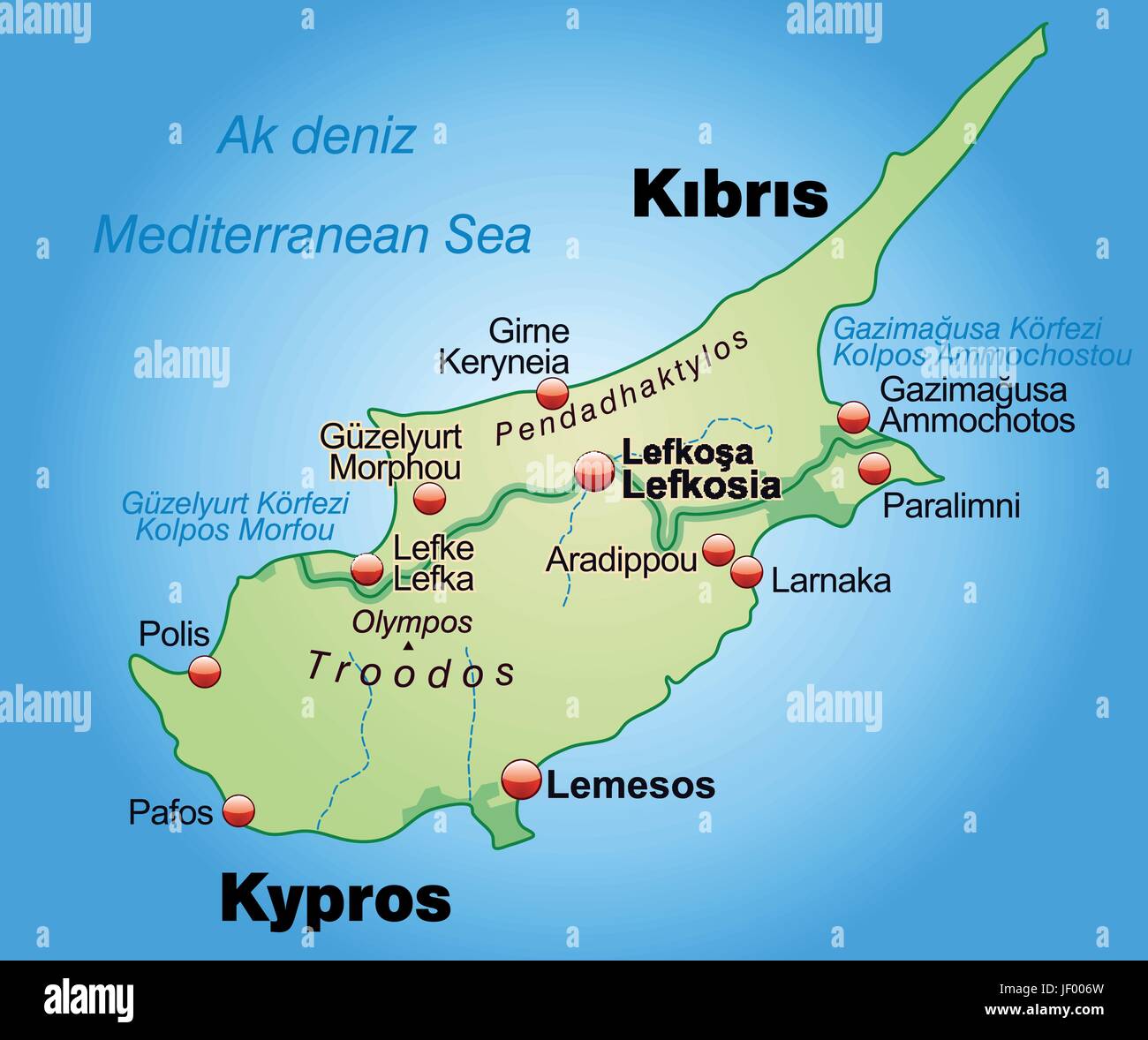 map of cyprus kypros Stock Vector Image & Art - Alamy