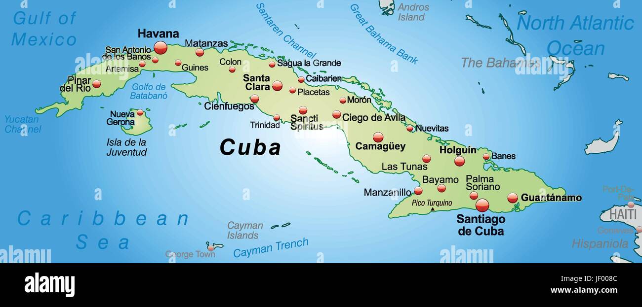 map of cuba as an overview map in pastel green Stock Vector Image & Art ...