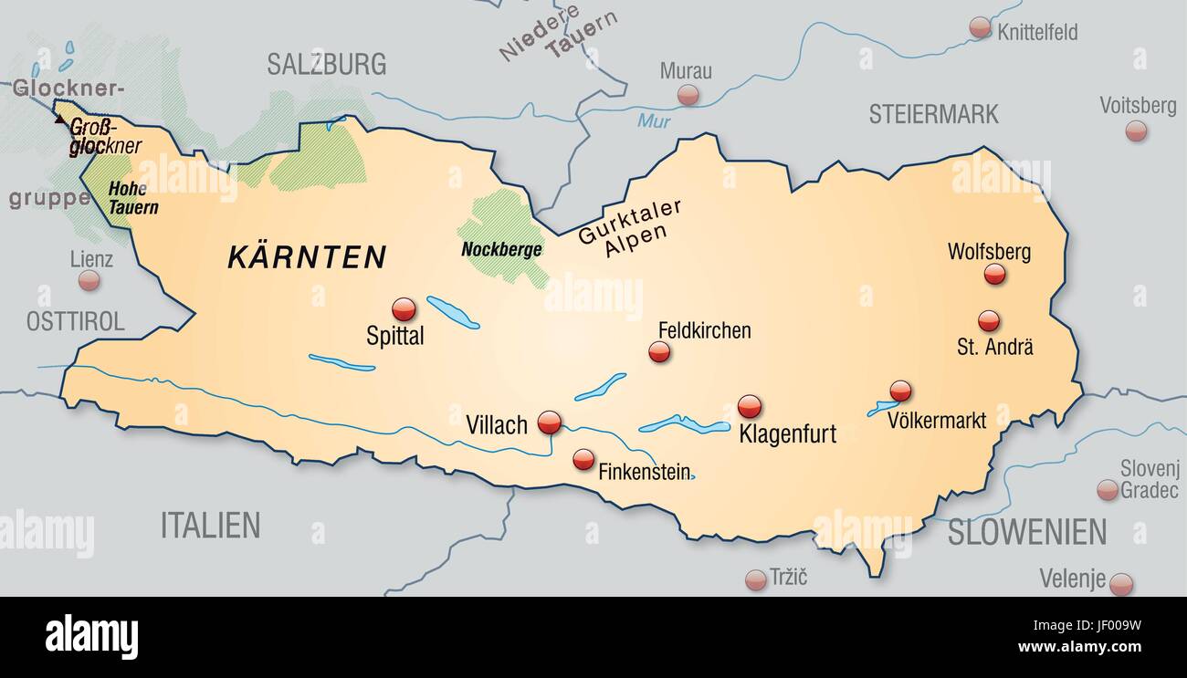 Carinthia map vector hi-res stock photography and images - Alamy