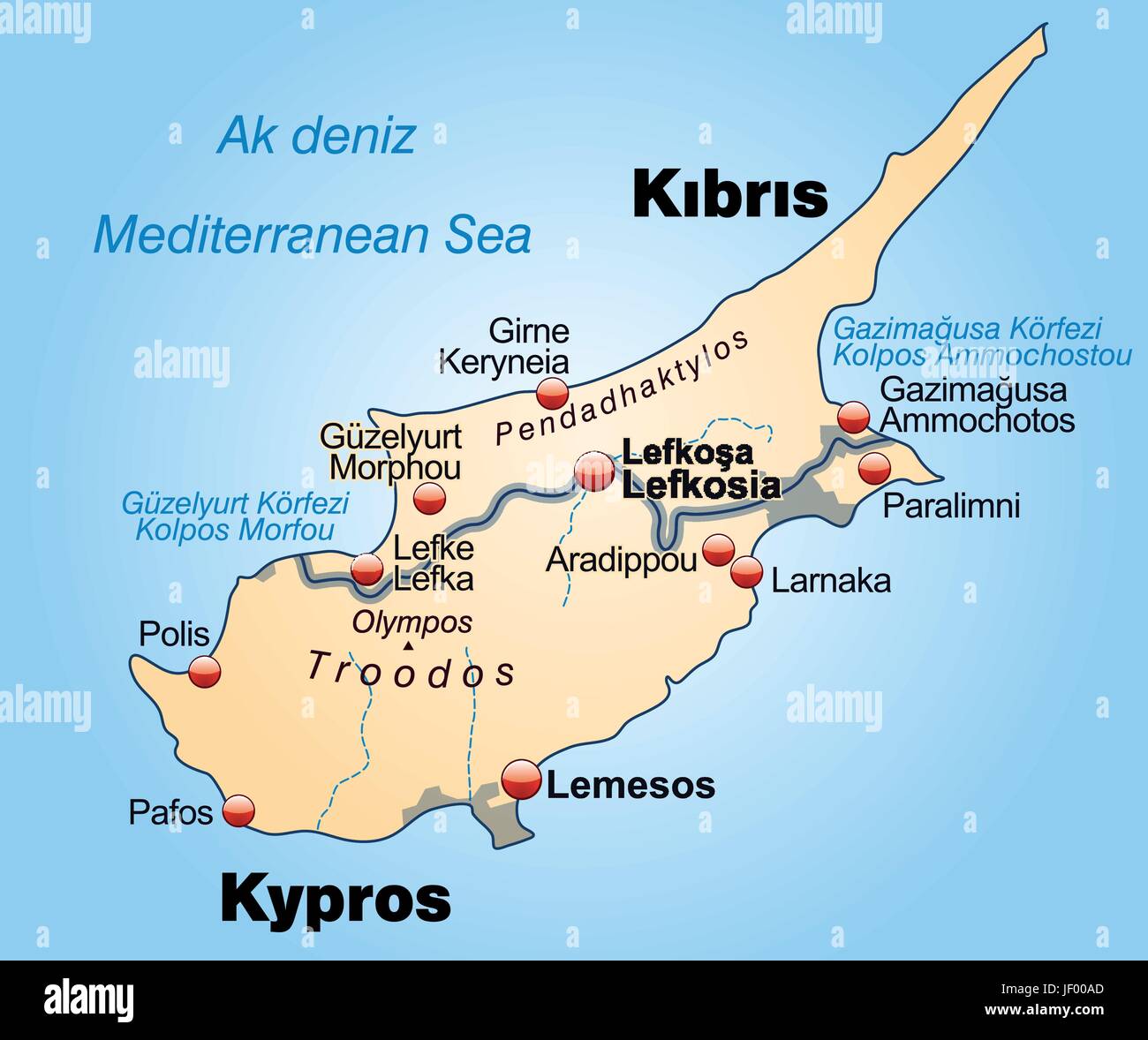 Map of cyprus hi-res stock photography and images - Alamy