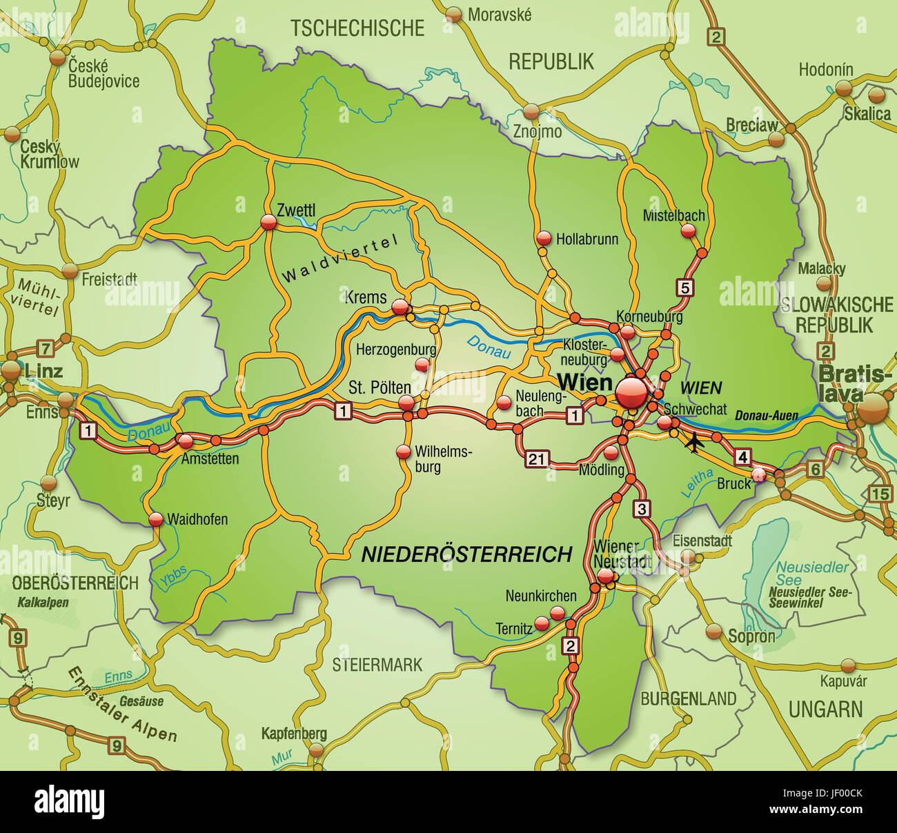 Lower austria map Stock Vector Images - Alamy