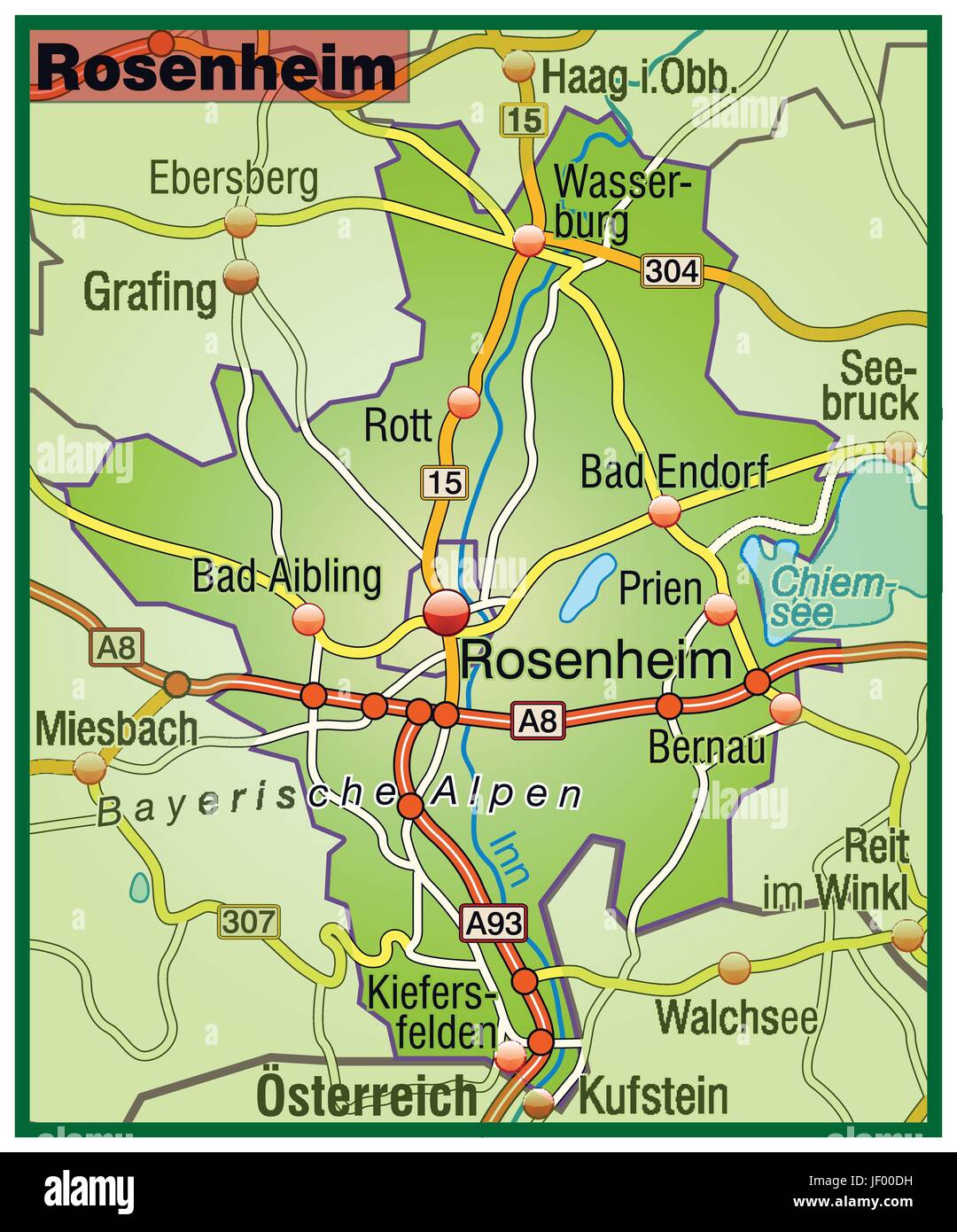 map of rosenheim with transport network Stock Vector Image & Art - Alamy