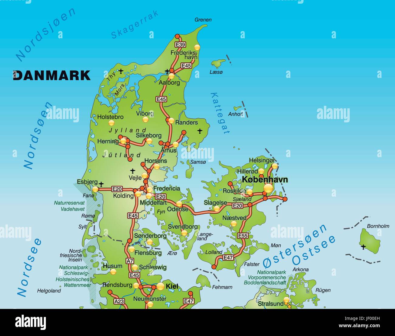 Map of denmark hi-res stock photography and images - Alamy