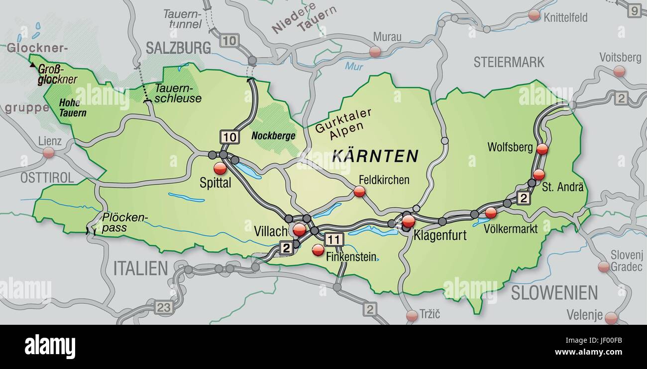 Carinthia Map Vector Stock Photos & Carinthia Map Vector Stock Images ...