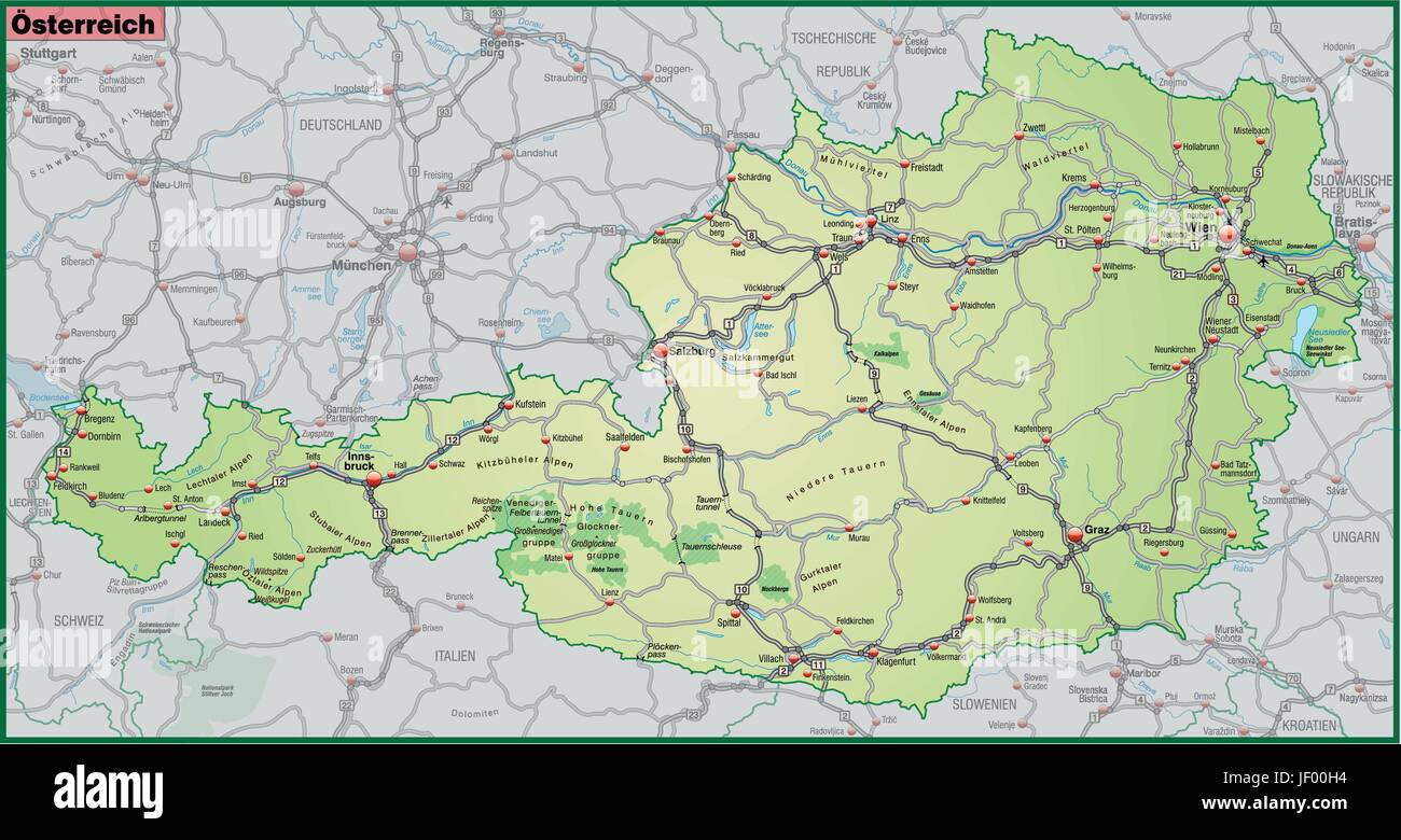 Sterreichkarte hi-res stock photography and images - Alamy