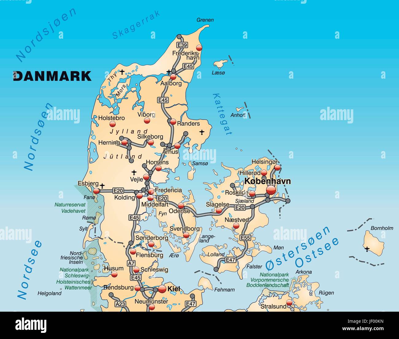 Danmark border Stock Vector Images - Alamy