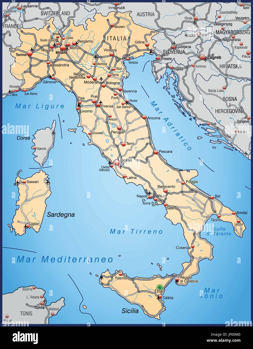 Map of italiy hi-res stock photography and images - Alamy