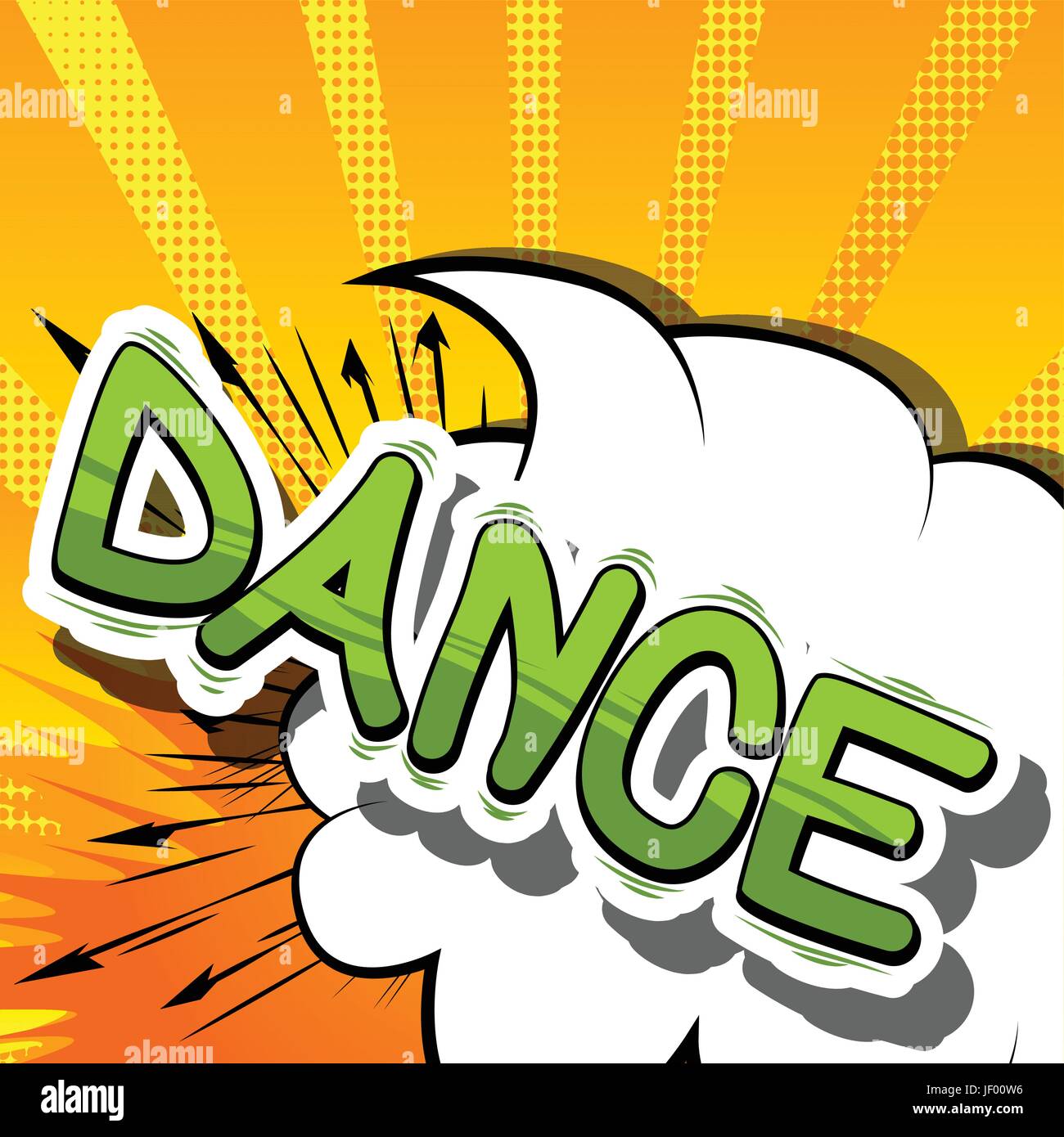 Dance - Comic book style phrase on abstract background Stock Vector ...