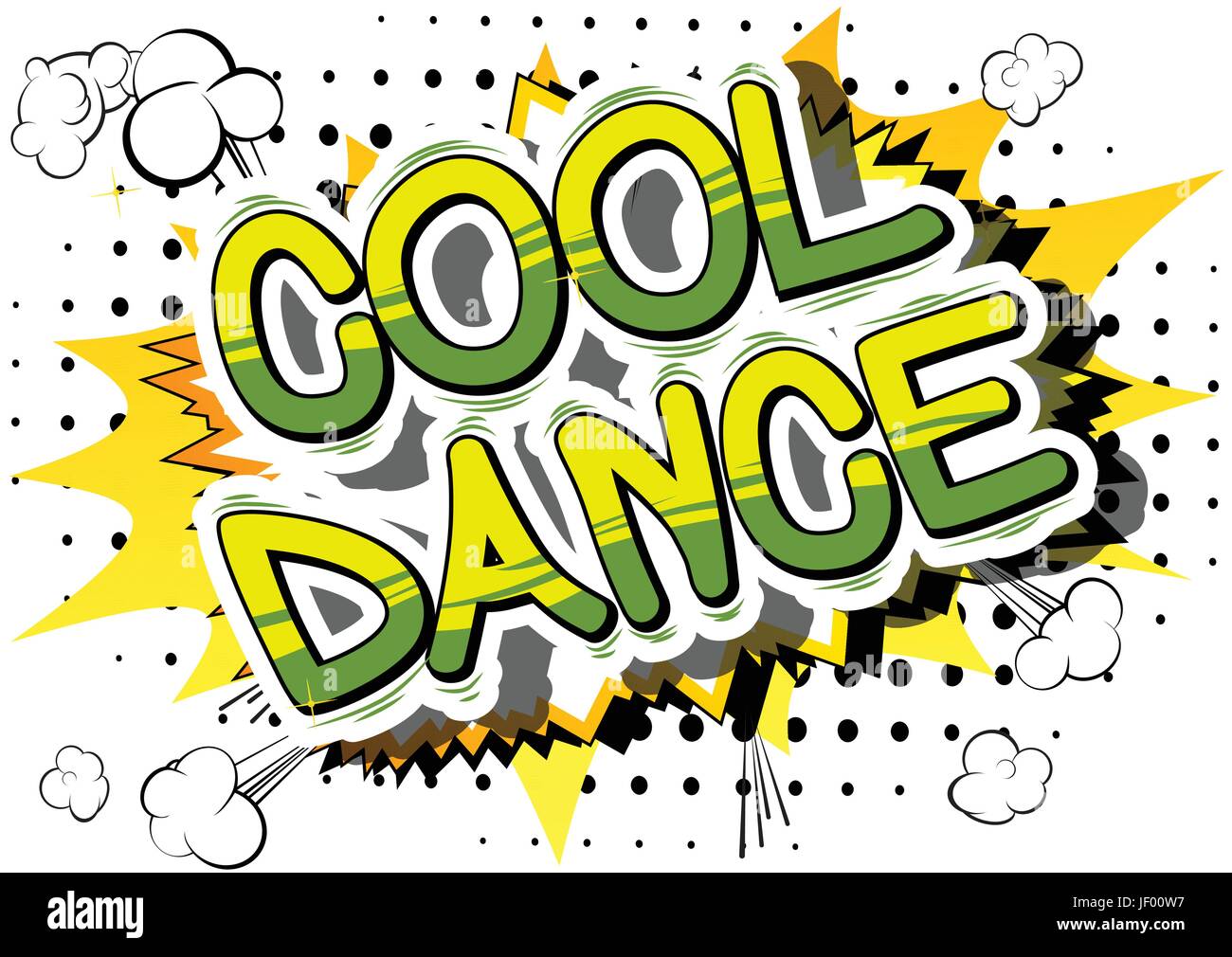 Cool Dance - Comic book style phrase on abstract background Stock ...