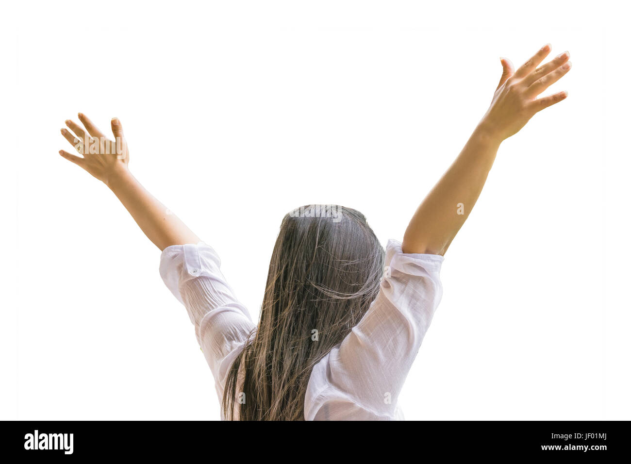 Back View Woman Contemplating the Landscape Stock Photo - Alamy