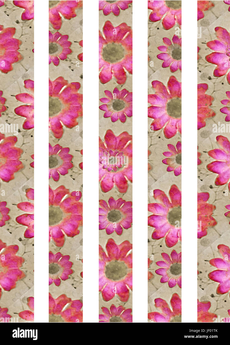 Floral Stripes Background Pattern Stock Photo - Alamy