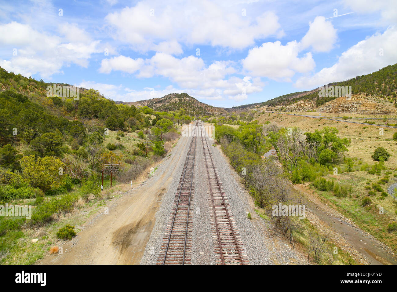 Tracks and Interstate Stock Photo - Alamy