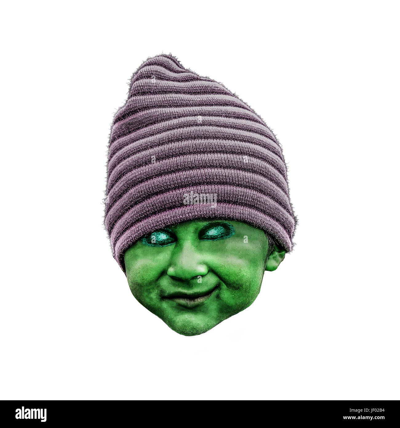 Evil Boy Head Raster Illustration Stock Photo - Alamy