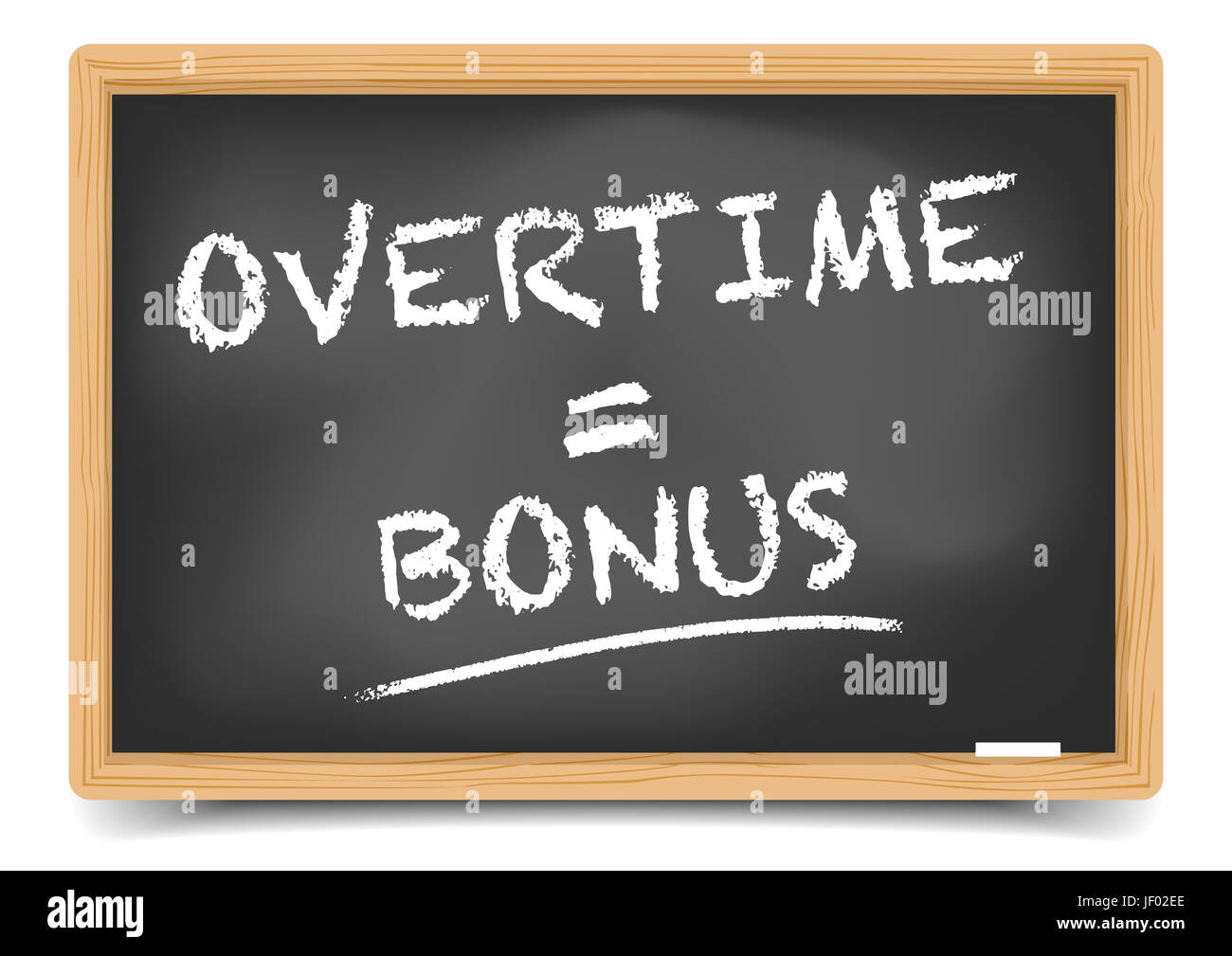 Blackboard Overtime Bonus Stock Photo - Alamy
