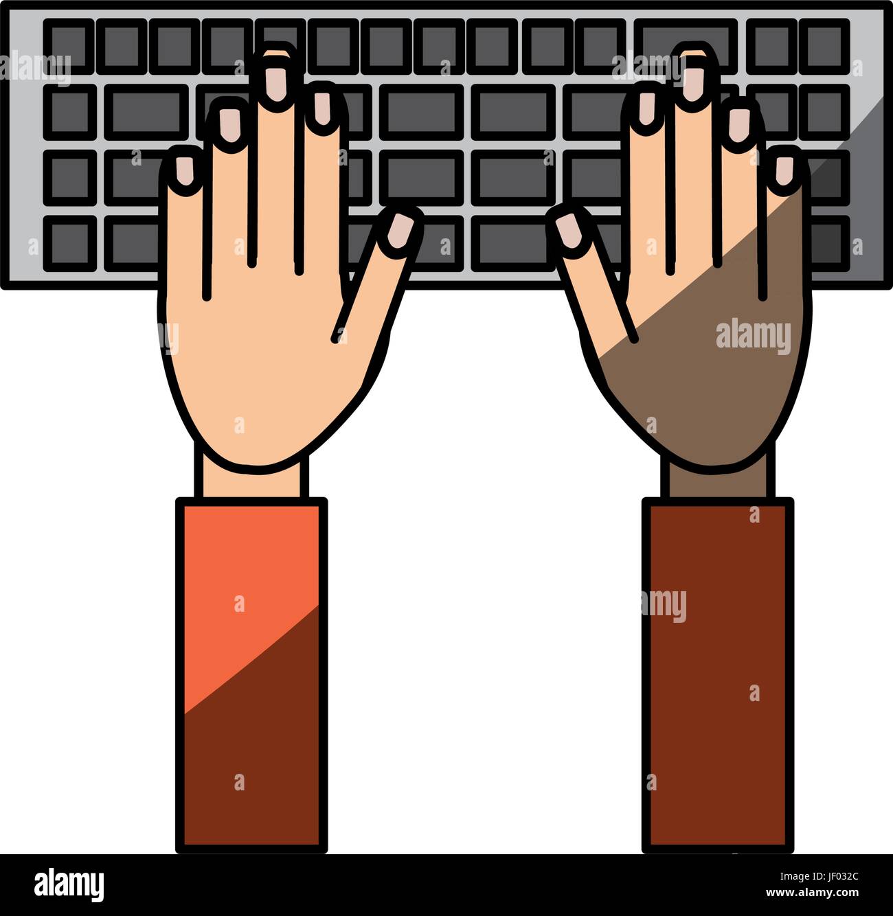 Computer notebook hands desk screen Stock Vector Images - Alamy
