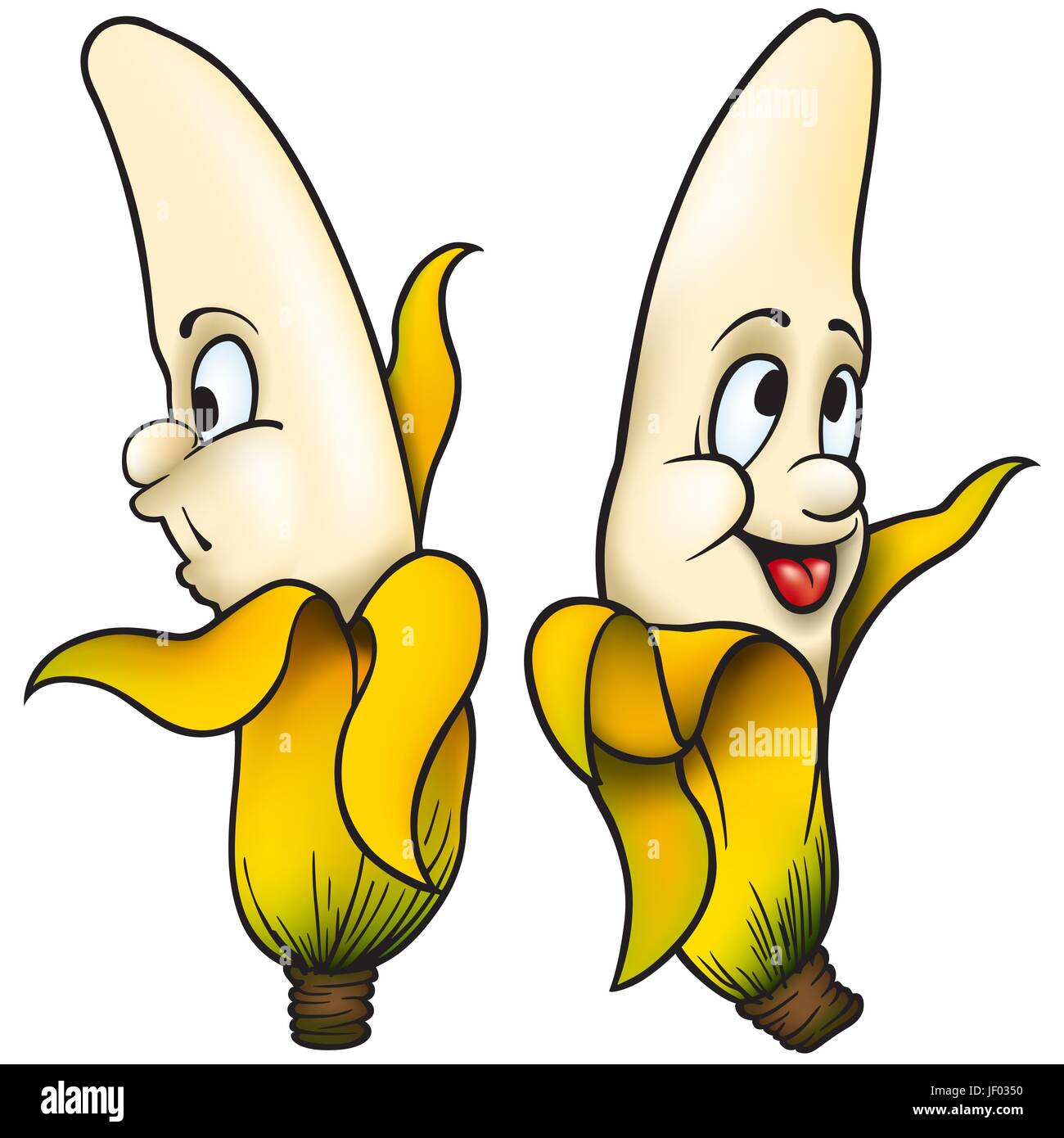 Two bananas Stock Vector Images - Alamy
