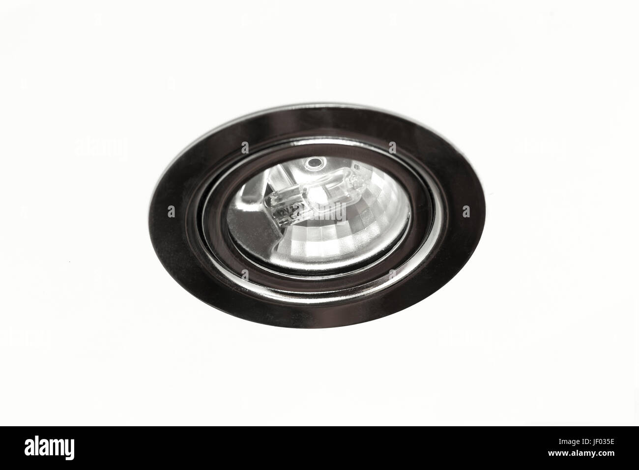 Ceiling halogen lamp close-up on a white background Stock Photo - Alamy