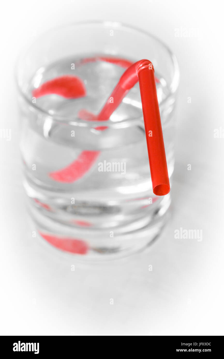 Glass of water and straw reflection hi-res stock photography and images ...