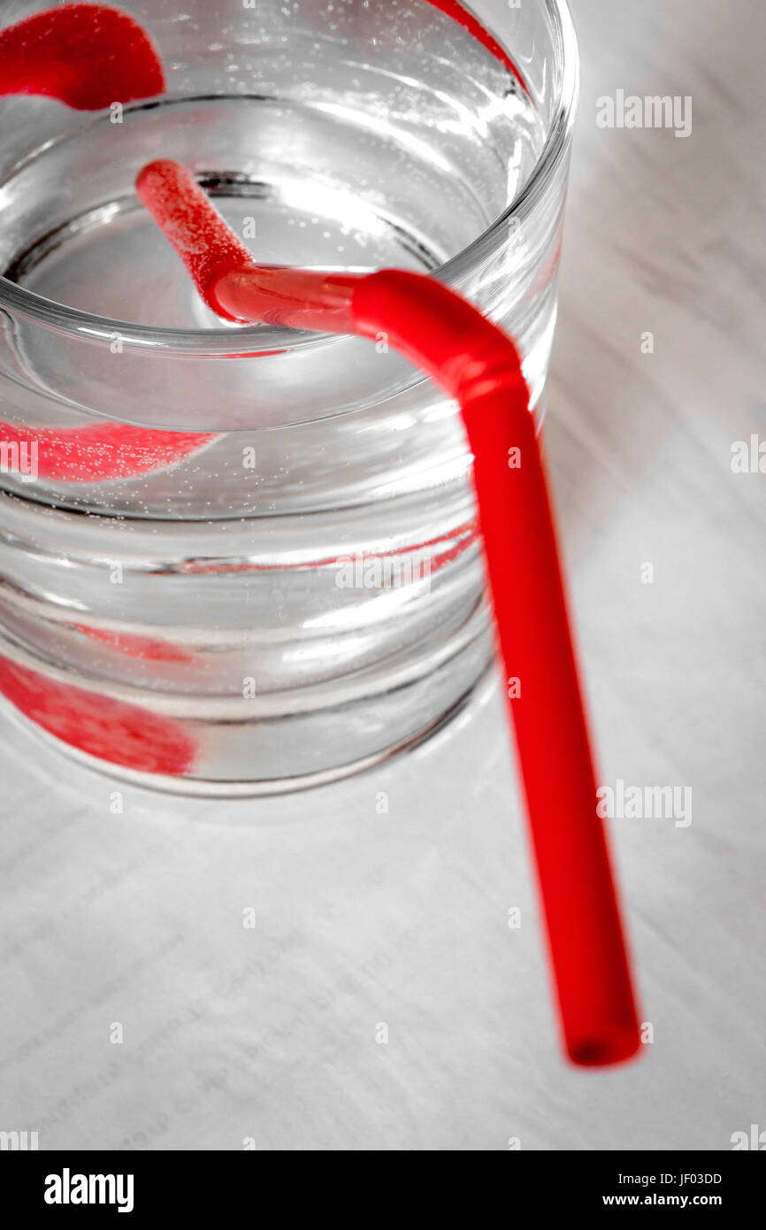 Glass of water and straw reflection hi-res stock photography and images ...