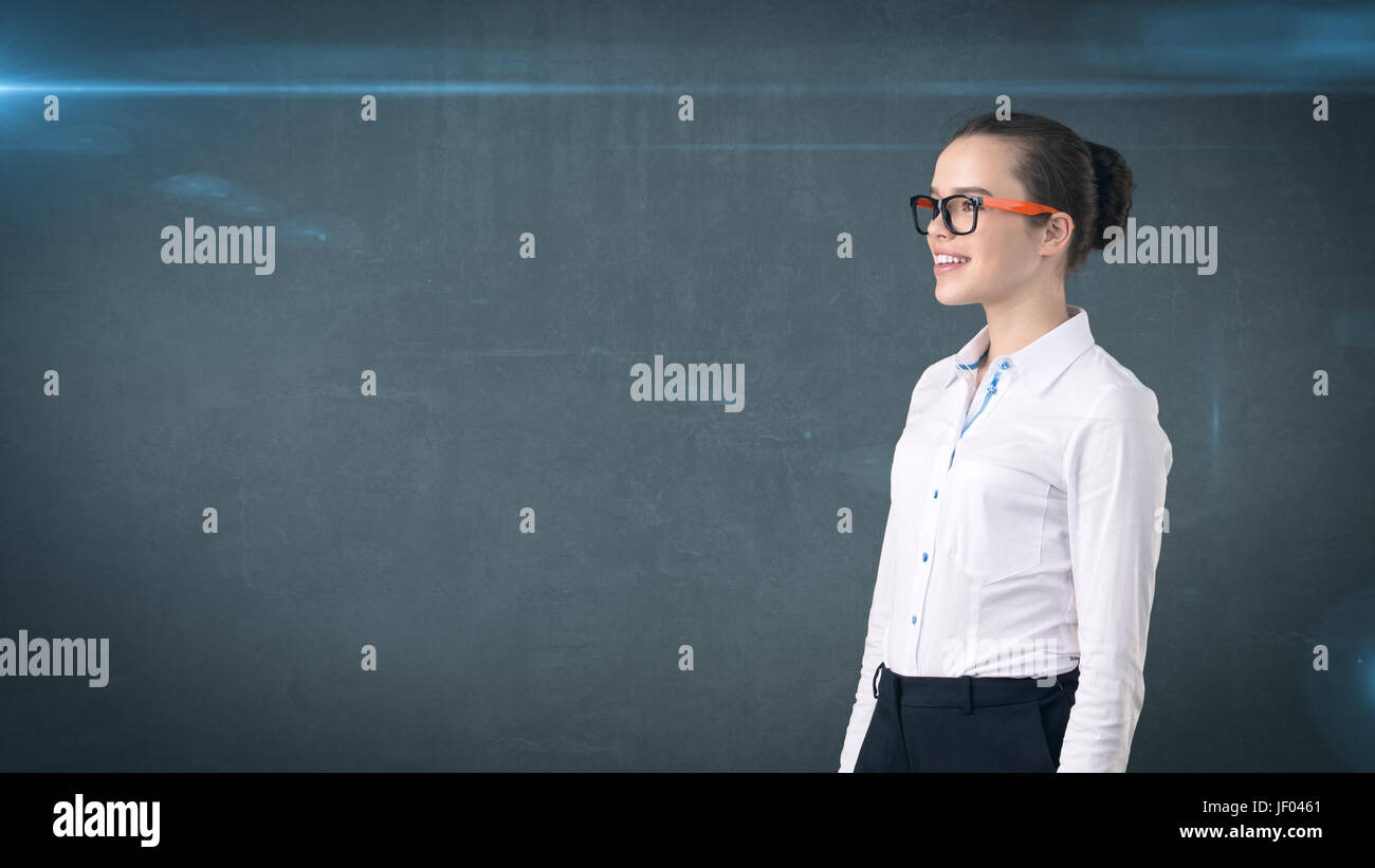 Business woman portrait in white skirt on isolated background. Female ...