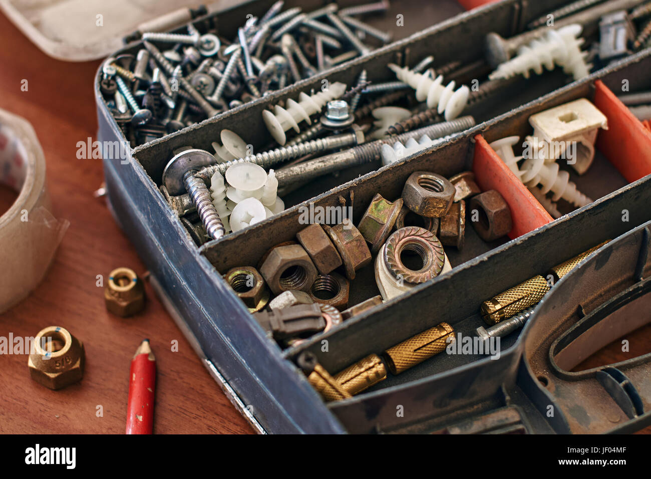 Repair kit and adjustable wrench on the table Stock Photo - Alamy