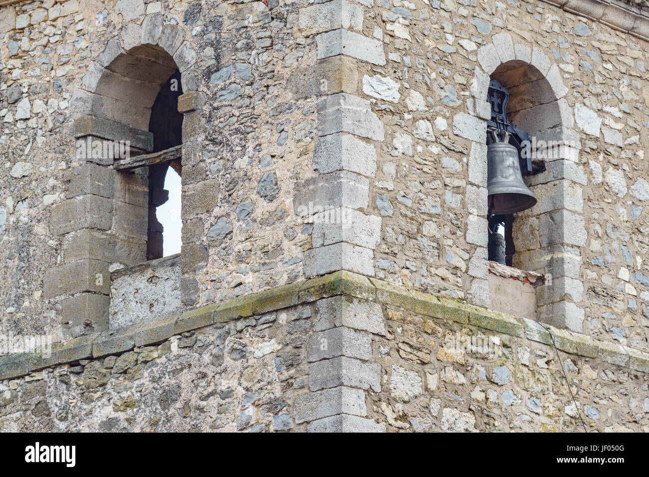 Old belfry with missing bell Stock Photo - Alamy