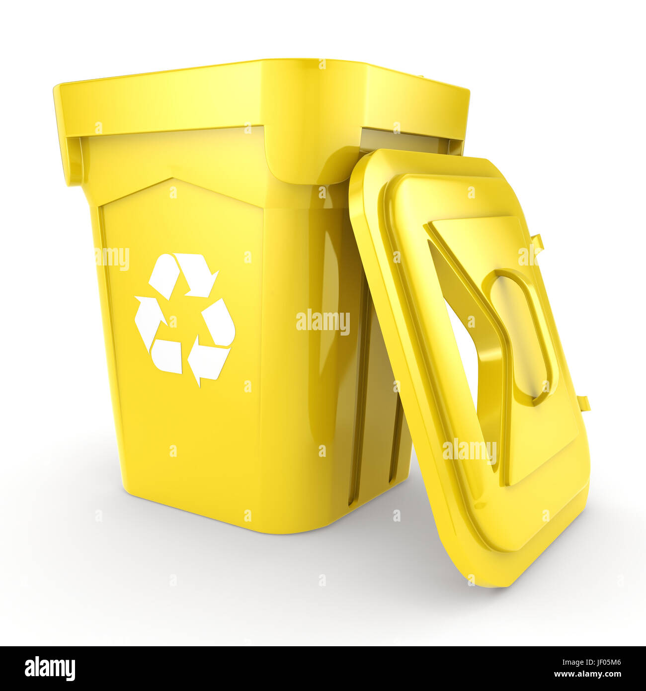 Yellow Recycling Bin Stock Photo - Alamy