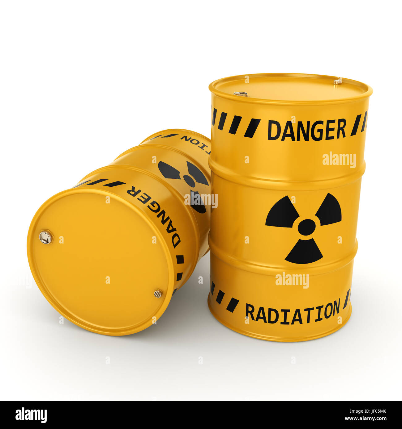 Yellow radioactive barrels Stock Photo - Alamy