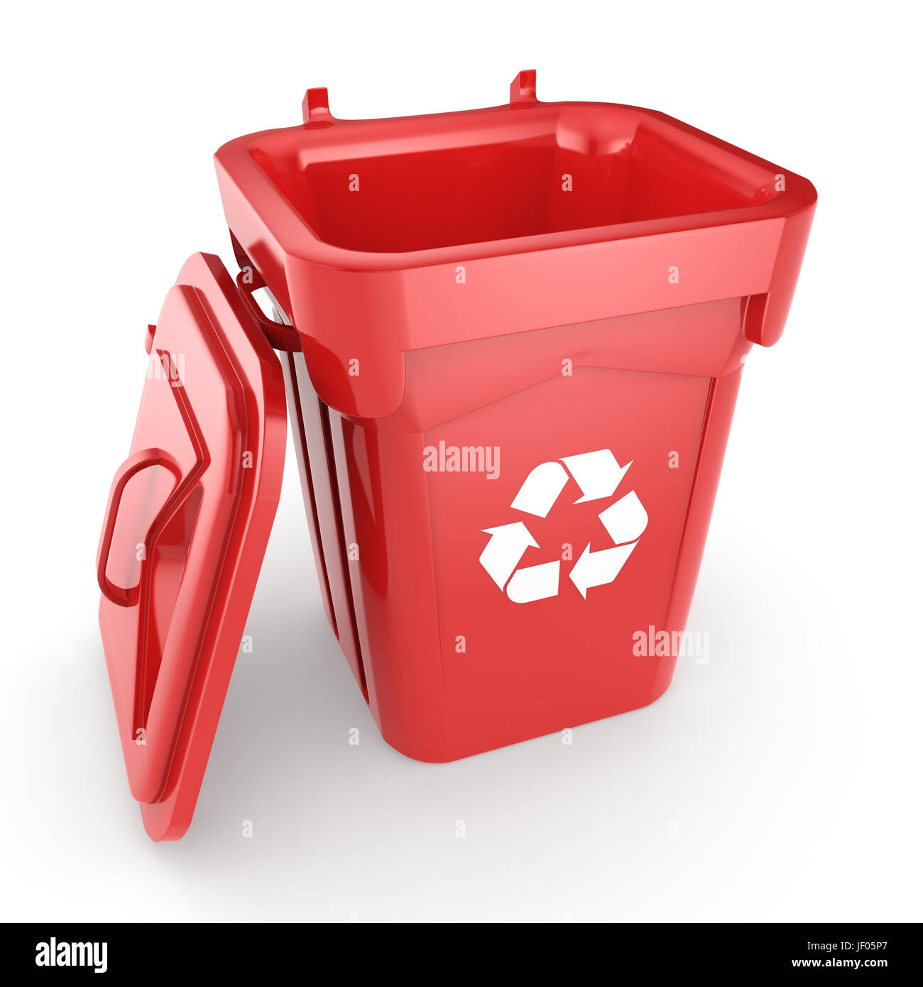 Red Recycling Bin Stock Photo - Alamy