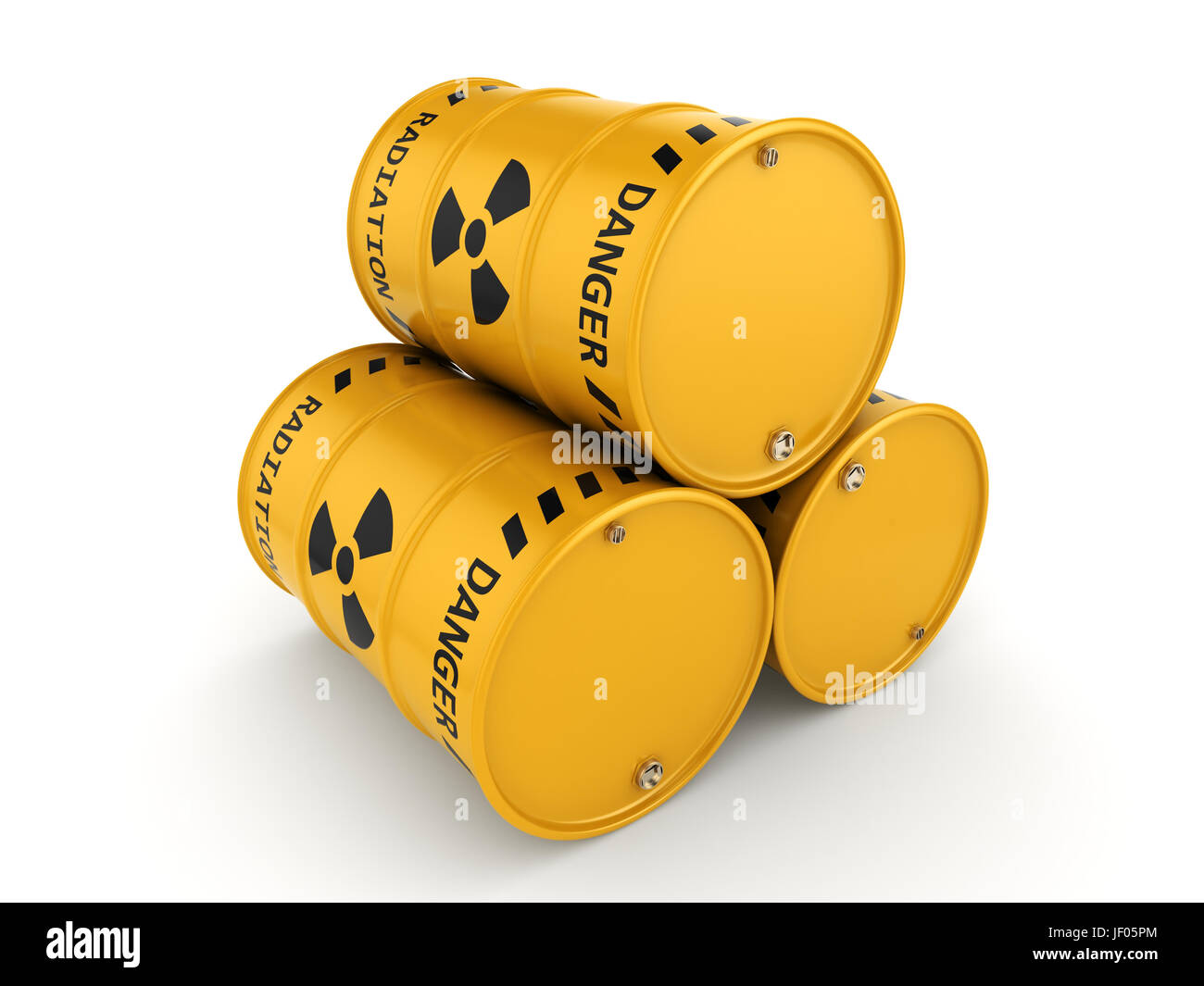 Yellow radioactive barrels Stock Photo - Alamy