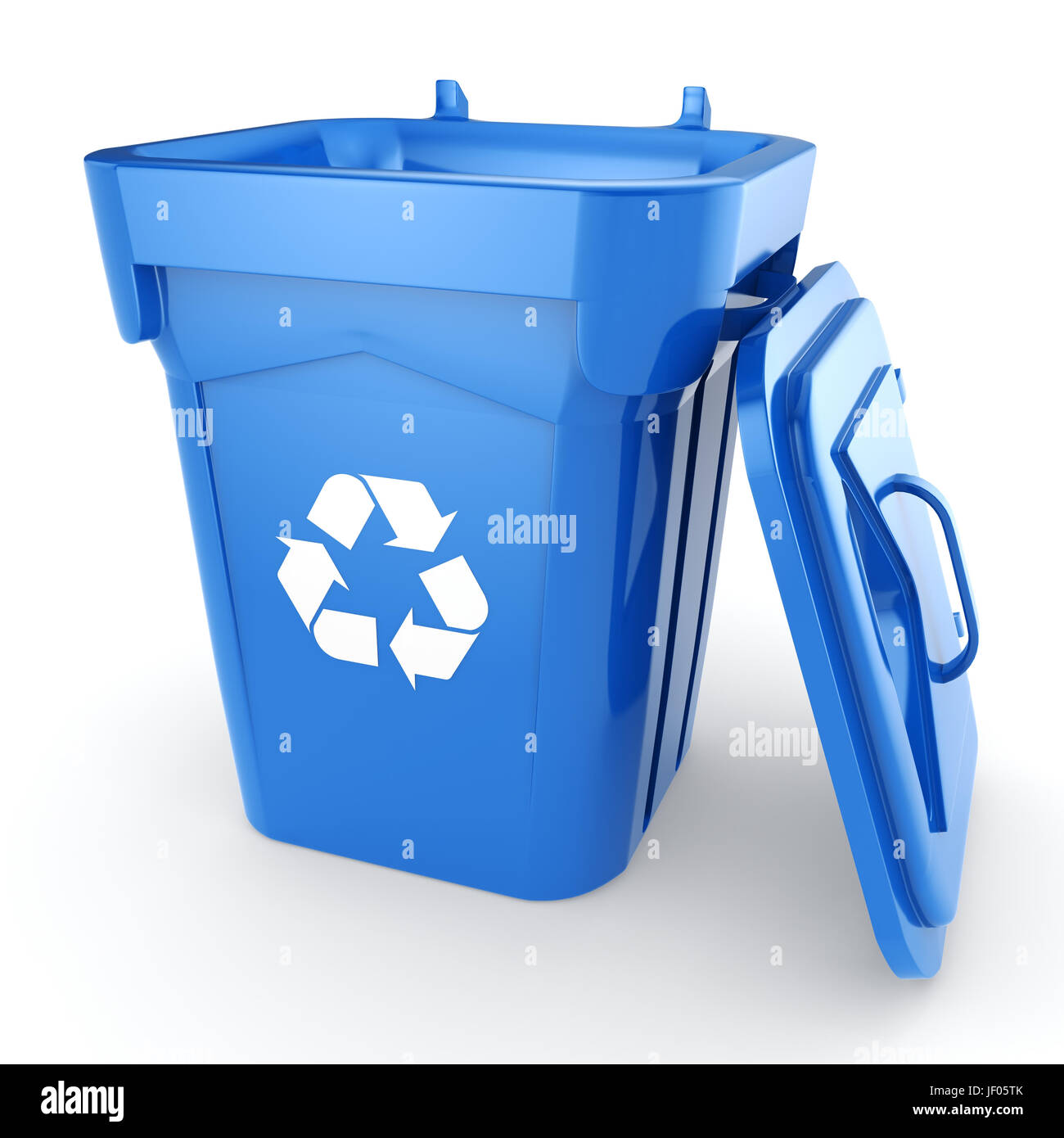 Blue Recycling Bin Stock Photo - Alamy