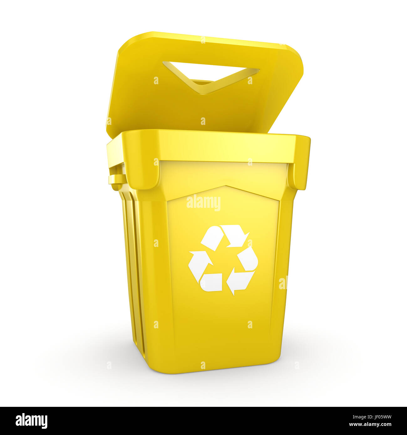 Yellow Recycling Bin Stock Photo - Alamy
