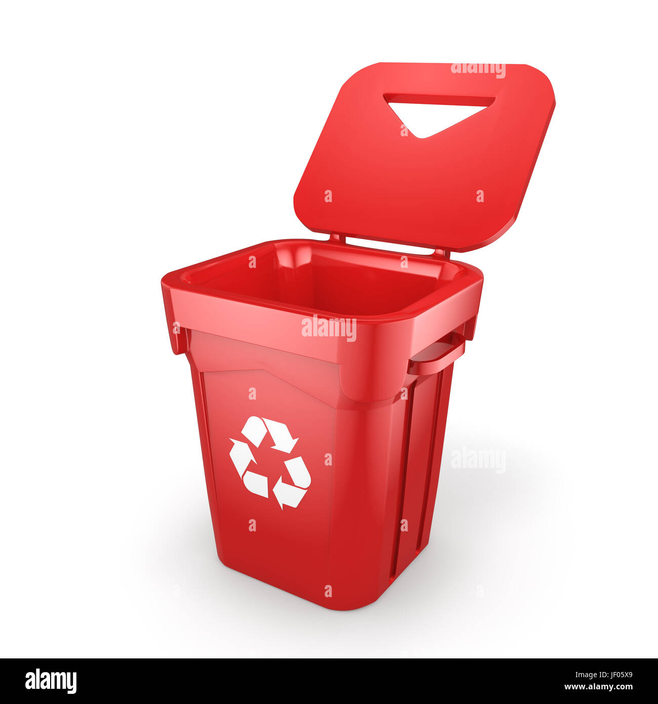 Red Recycling Bin Stock Photo - Alamy