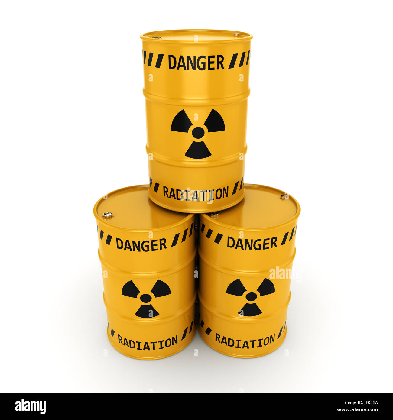 Yellow radioactive barrels Stock Photo - Alamy