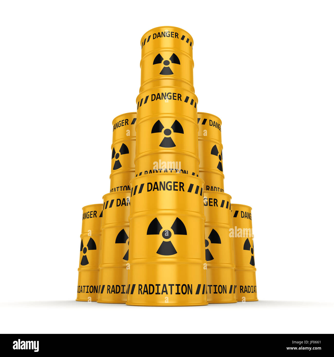 Yellow radioactive barrels Stock Photo - Alamy