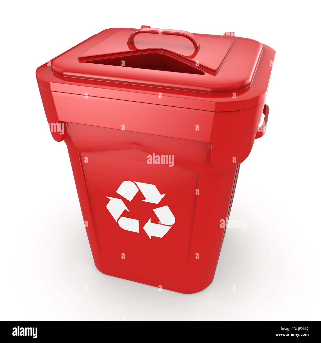 Red Recycling Bin Stock Photo - Alamy