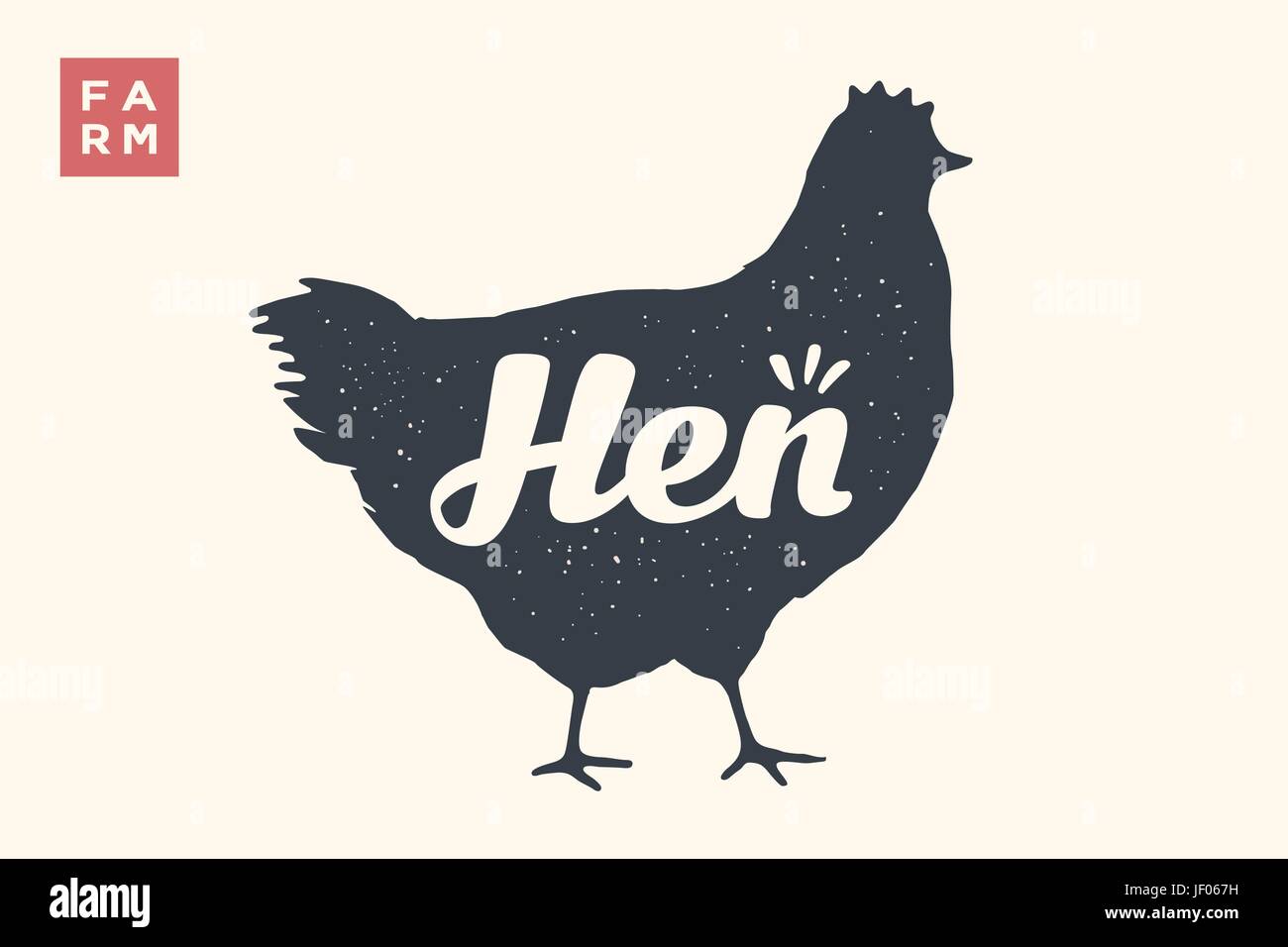 Isolated hen silhouette with lettering Stock Vector Image & Art - Alamy