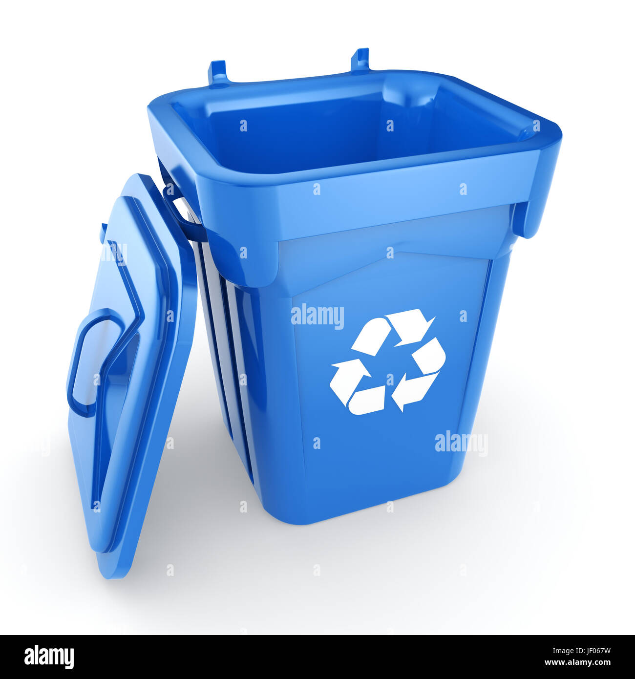 Blue Recycling Bin Stock Photo - Alamy