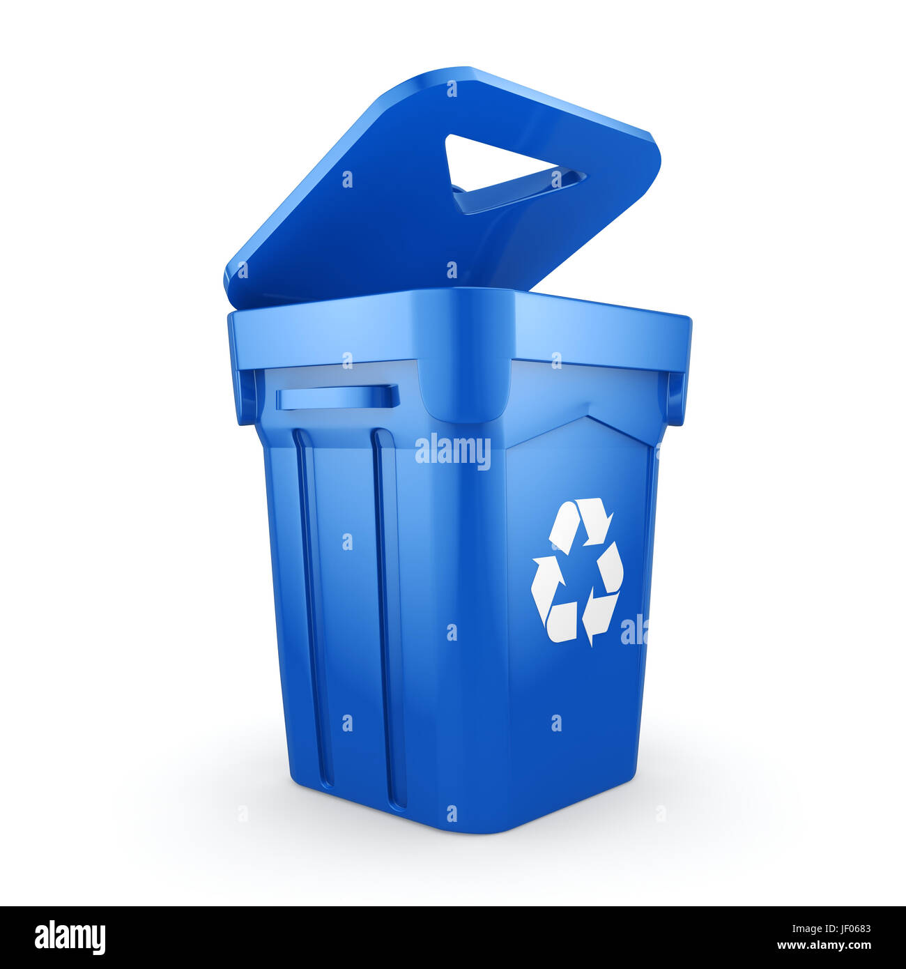 Blue Recycling Bin Stock Photo - Alamy