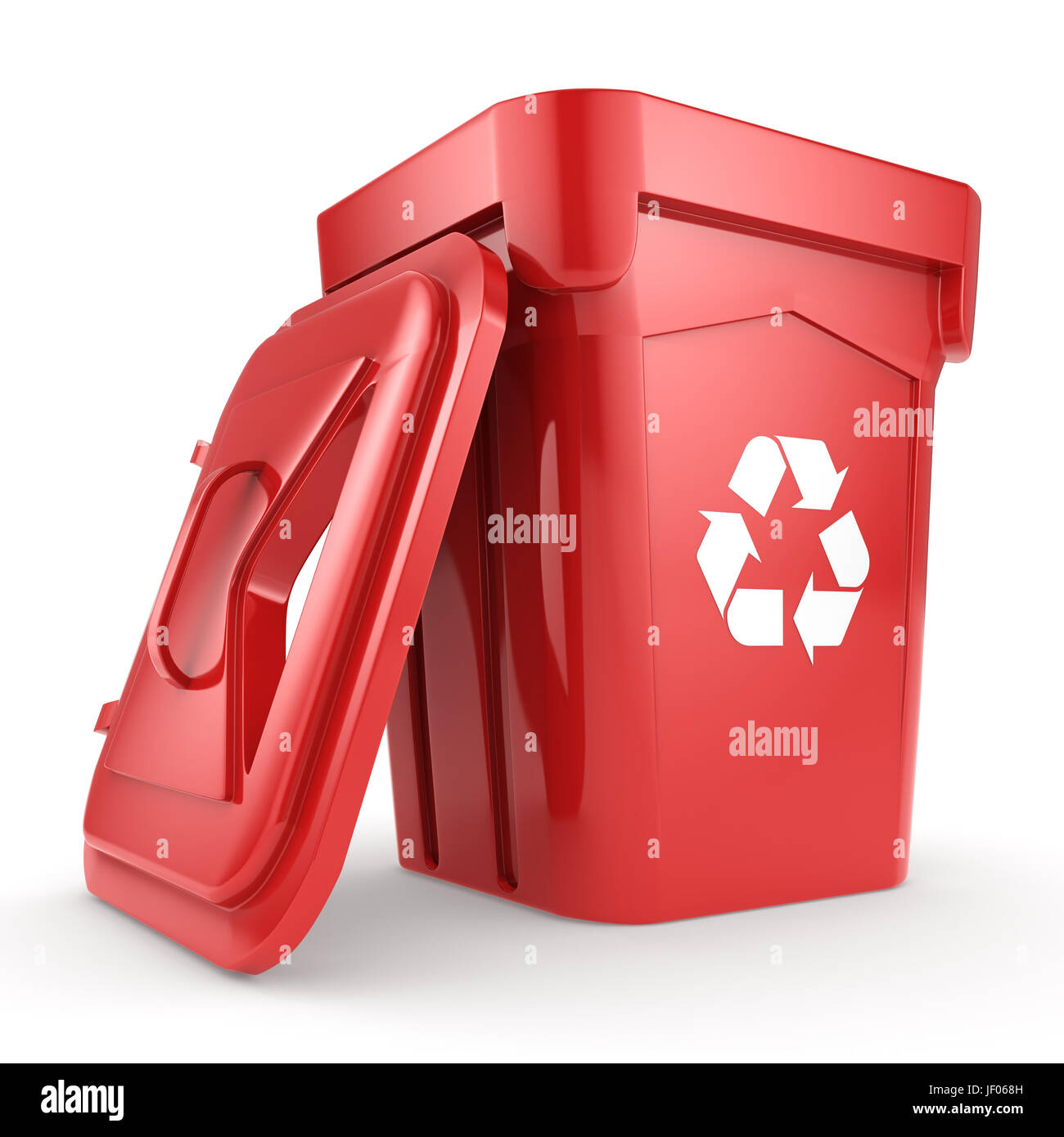 Red Recycling Bin Stock Photo - Alamy