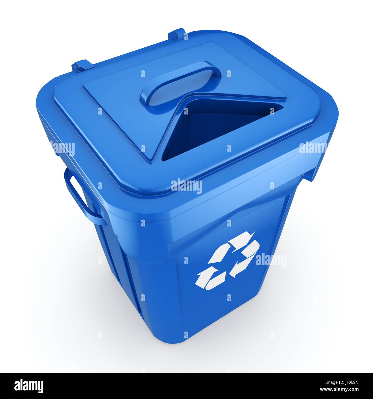 Blue Recycling Bin Stock Photo - Alamy