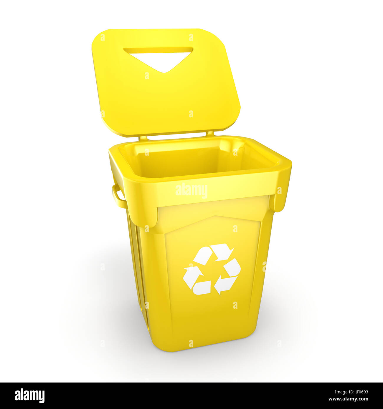 Yellow Recycling Bin Stock Photo - Alamy